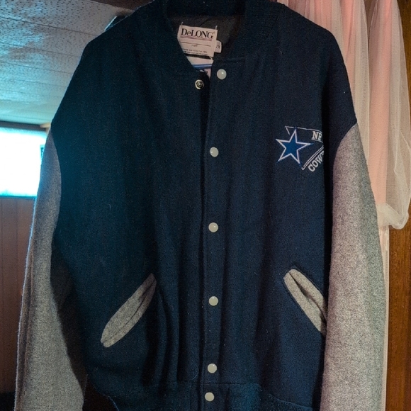 Delong | Jackets & Coats | Blue And Gray Dallas Cowboys Varsity Jacket ...